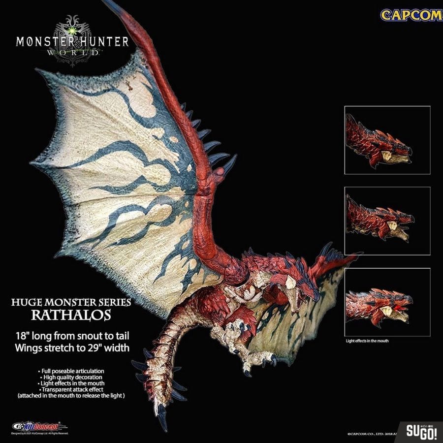 Kitzconcept KC301 18inch Monster Hunter World Rathalos Poseable Statue ...