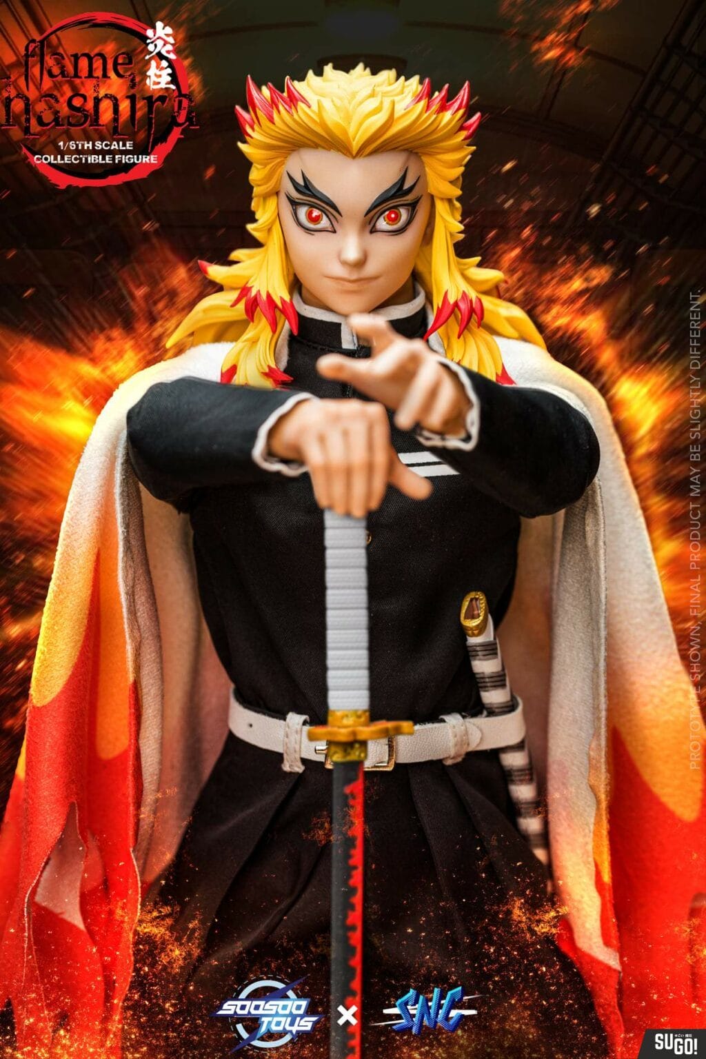 SNC Flame Demon Slayer Hashira Kyojuro Rengoku 1/6 Scale Action Figure ...