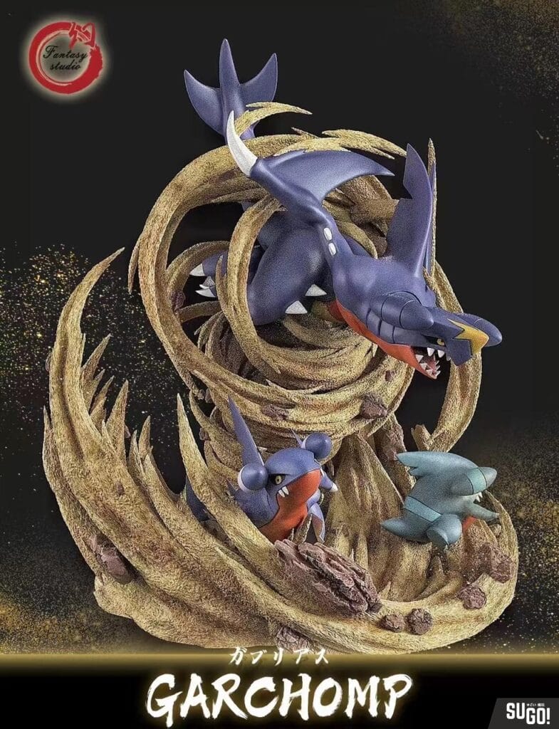 Fantasy Studio Pokemon GX Evolution Series Garchomp Family GK Statue ...