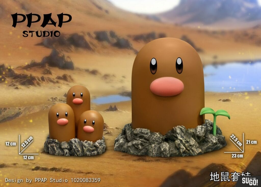 PPAP Studio 1/1 Diglett + Dugtrio GK Statue - Sugo Toys | Australian Premium Collectable Store