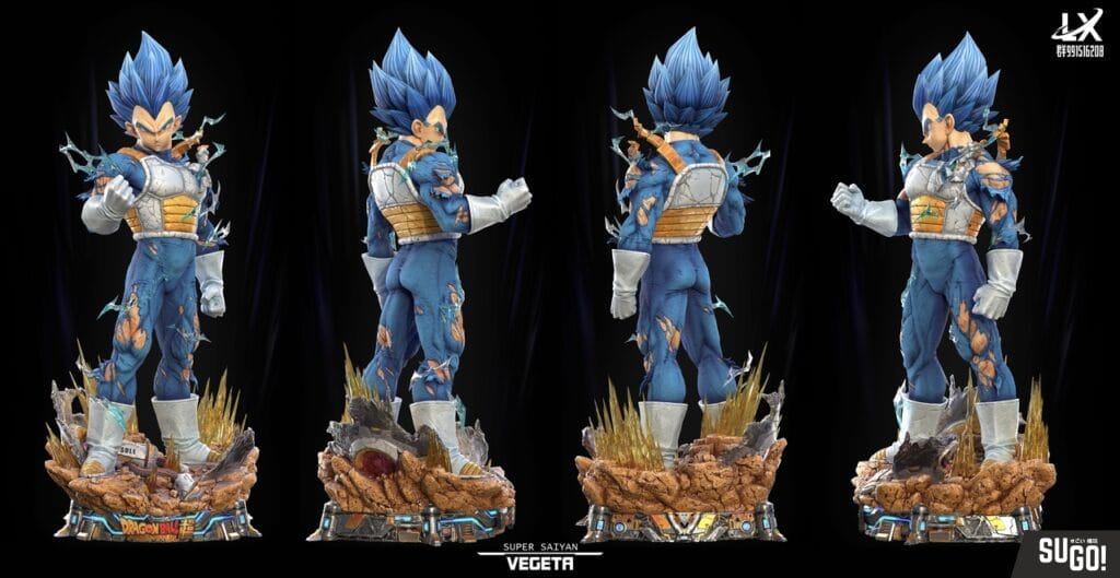 LX Studio Super Saiyan Vegeta Fully Body with LED 1/1 Scale GK Statue ...