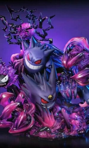 Fantasy Studio Pokemon Gengar Family with LED GK Statue Original Color ...