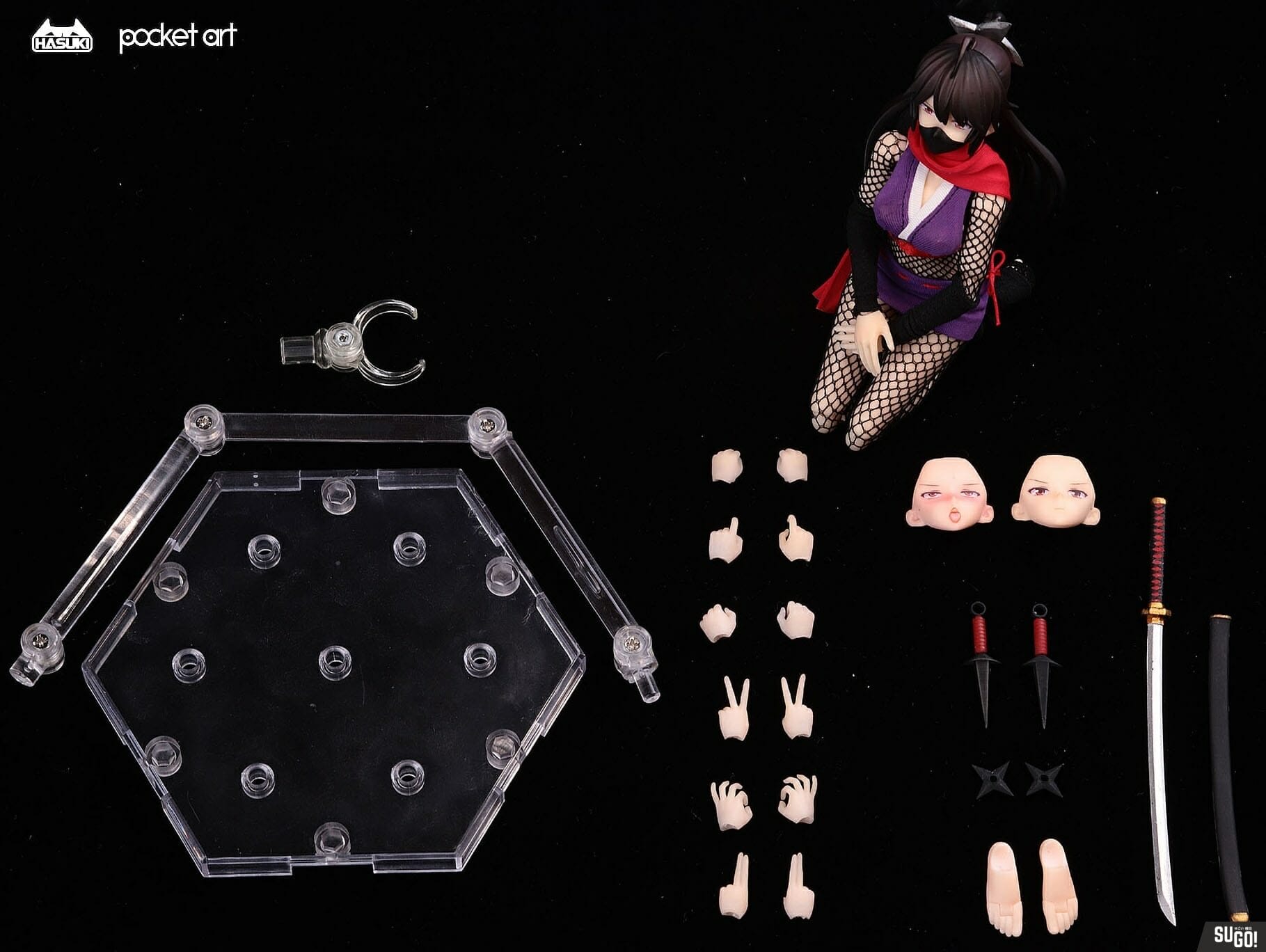 HASUKI Pocket Art Series Female Ninja Hagi 1/12 Action Figure PA002 ...