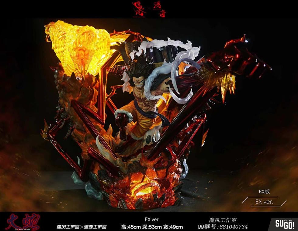 MoreFun X Monkey D Studio One Piece Snake Man Luffy DX Ver. GK Statue ...