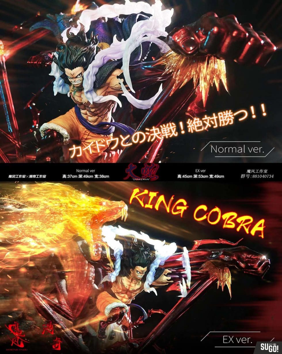 MoreFun X Monkey D Studio One Piece Snake Man Luffy DX Ver. GK Statue ...