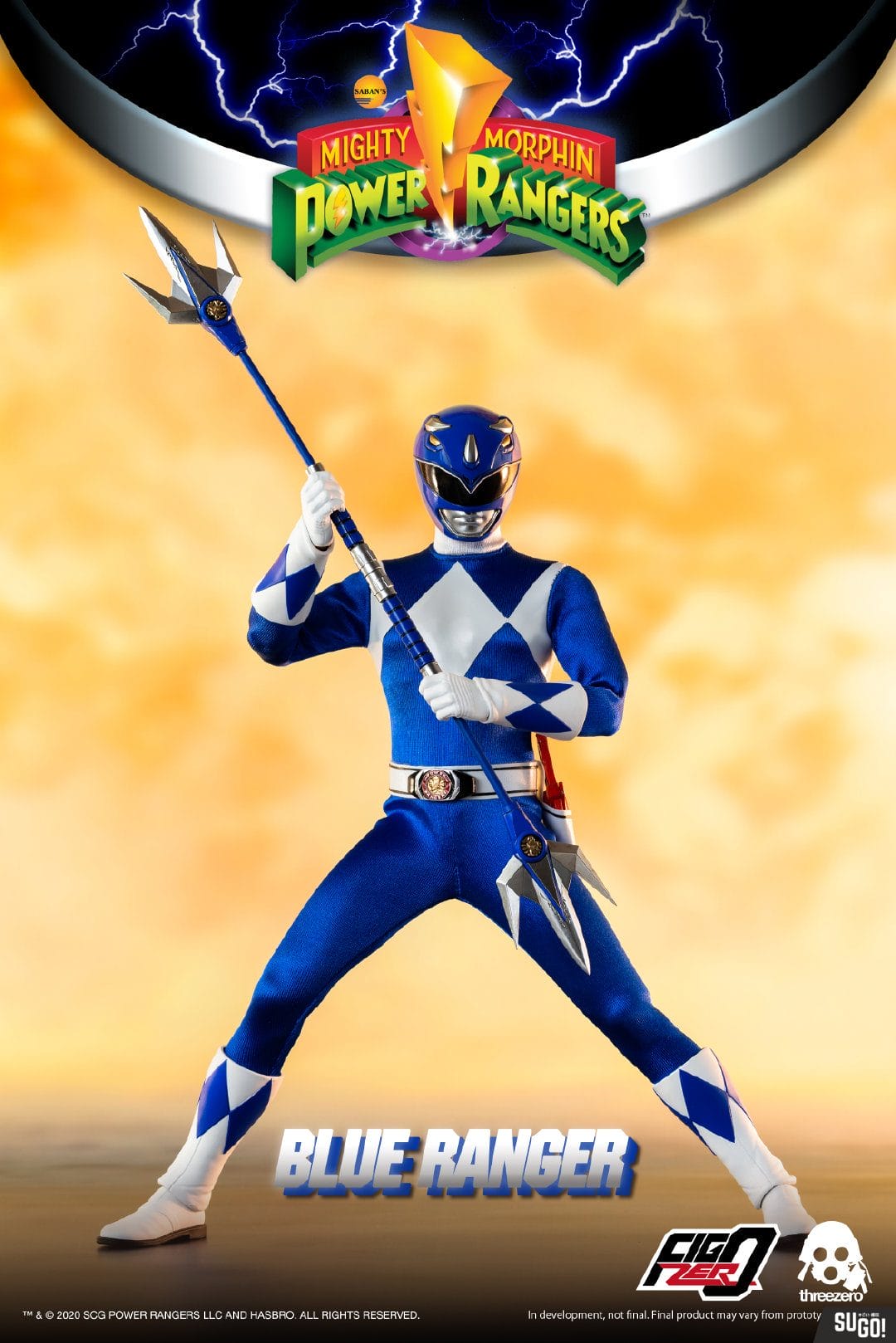 Threezero Mighty Morphin Power Rangers Figzero Blue Ranger 3Z01990W0 1/ ...