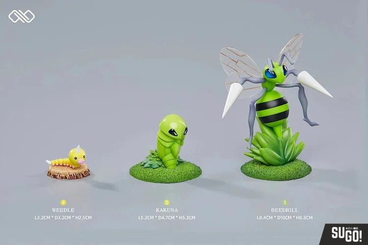 Unlimited Studio Pokemon World Zukan Evolution of Weedle Set Shiny Ver ...