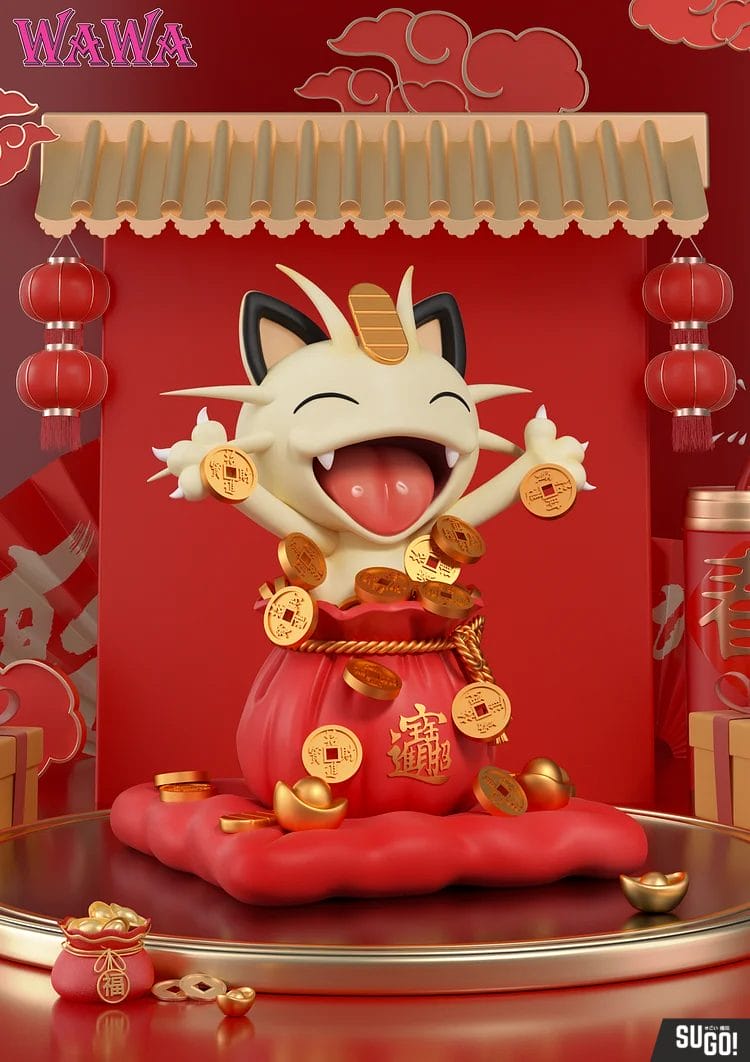 WAWA Studio Pokemon Chinese New Year Meowth 13cm(H) GK Statue - Sugo ...