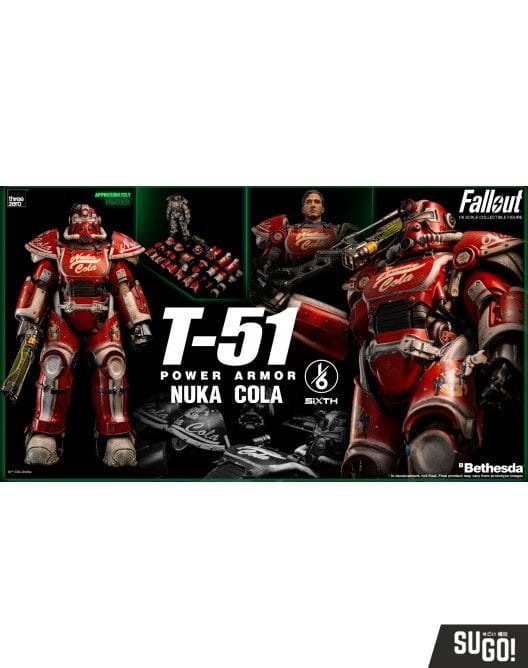 ThreeZero 3Z0773 Fallout T-51 Nuka Cola Power Armor Action Action 1/6 Scale Action Figure - Sugo ...