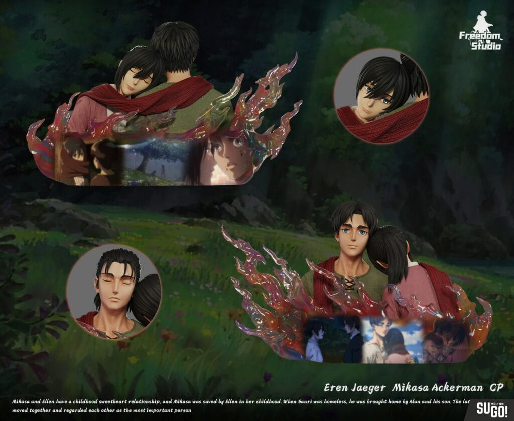 Freedom Studio Attack On Titan Eren & Mikasa 1/6 GK Statue - Sugo Toys ...