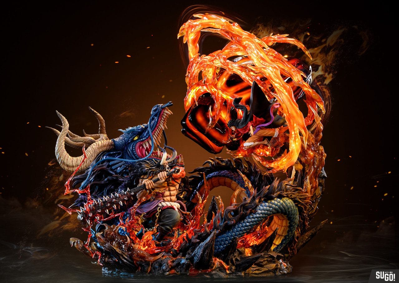 Ventus Studio One Piece Kaido VS Luffy [Fire Fist & Kaido Blue Dragon ...