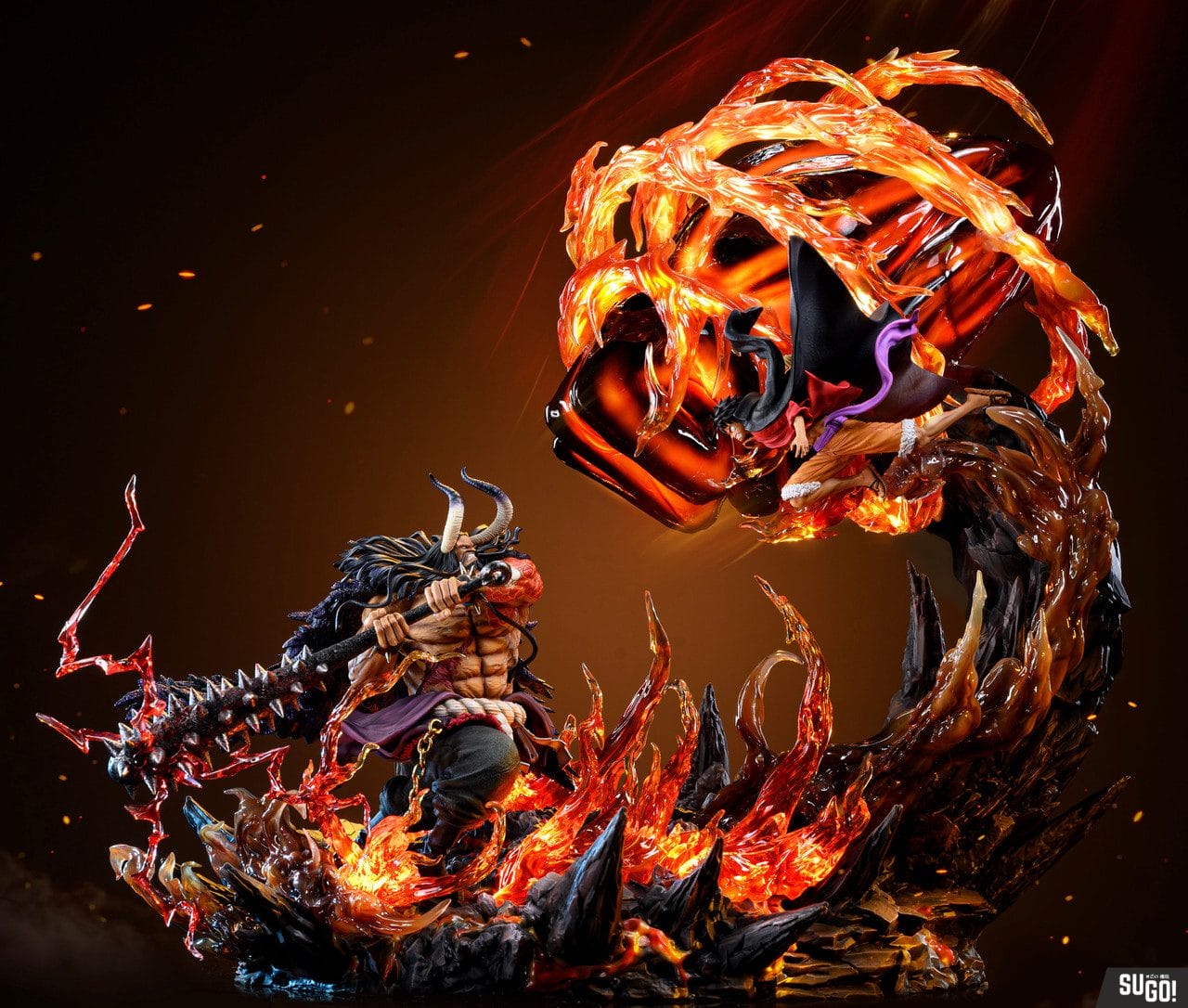 Ventus Studio One Piece Kaido VS Luffy [Fire Fist & Kaido Ver.] GK ...