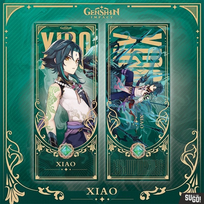 ManMeng Anime Genshin Impact Laser Bookmark With Double-sided Gold Foil ...