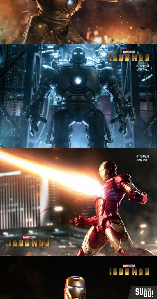 ZD Toys Marvel Iron Man MK3 vs Iron Monger Light-Up Bundle Set Action ...