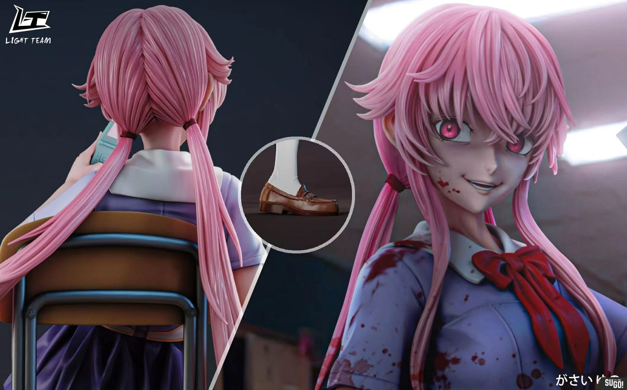 Light Team Studio Future Diary Yuno Gasai (Ketchup Ver.) GK Statue ...
