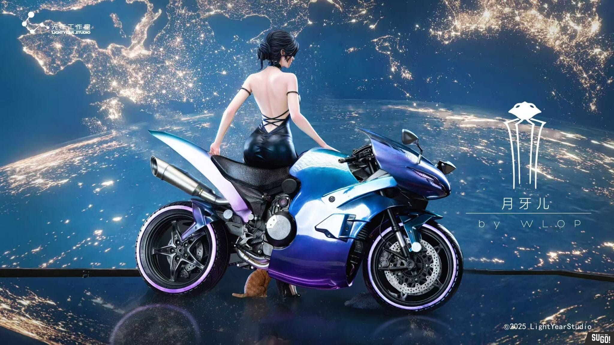 Light Year Studio Wlop Moon Cloud Worm All-In Ver. 1/4 Licensed Statue ...