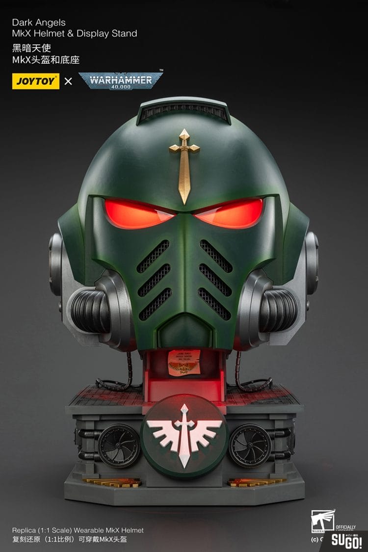 Joy Toy JT02762 Warhammer 40 Dark Angels Mkx Helmet & Display Stand 1/1 ...